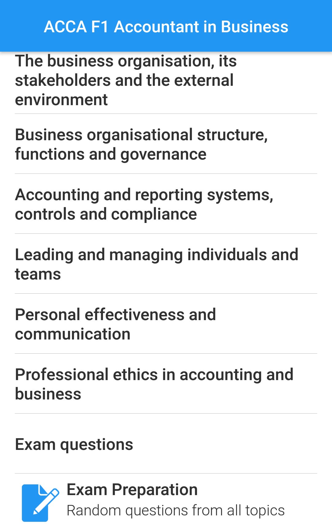 ACCA F1 - Test your knowledge APK for Android Download