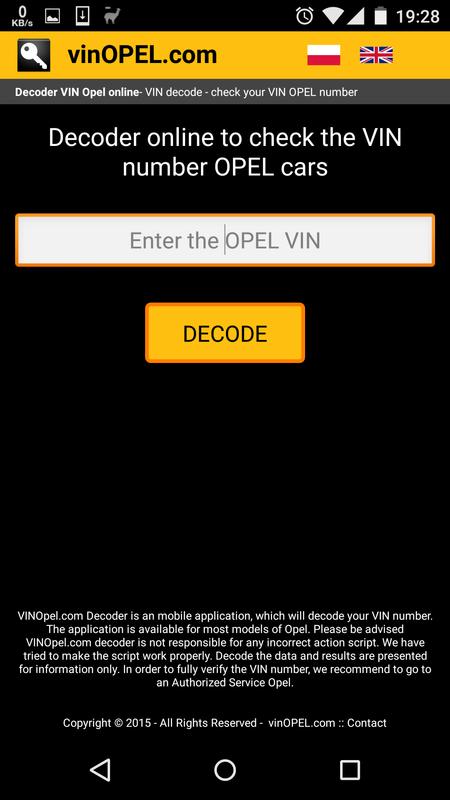 VIN OPEL DECODER for Android - APK Download