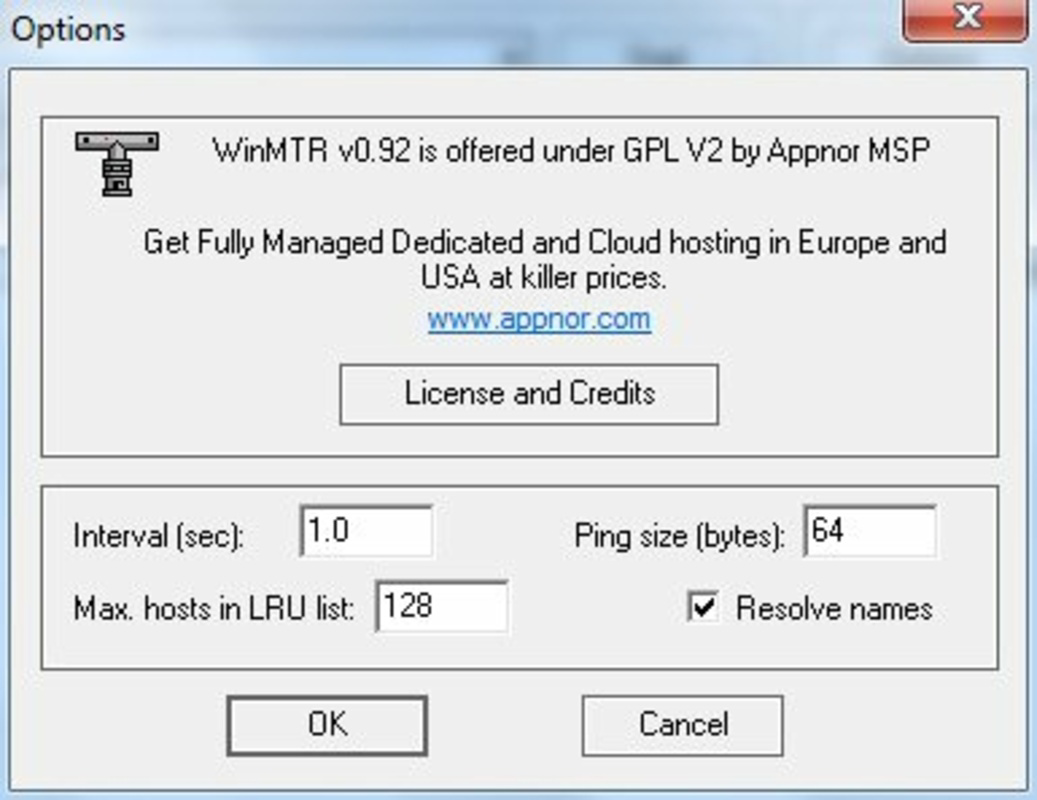 WinMTR for PC Windows 0.92 Download