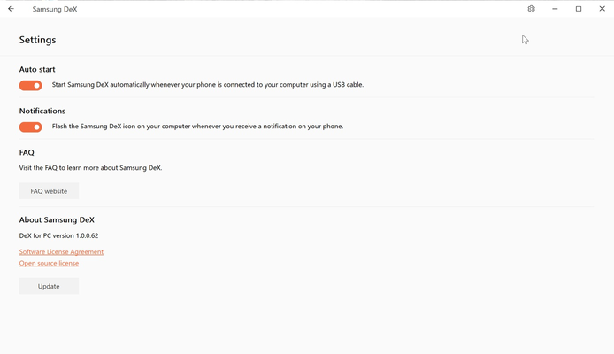 Samsung DeX for PC Windows 1.0.0.62 Download