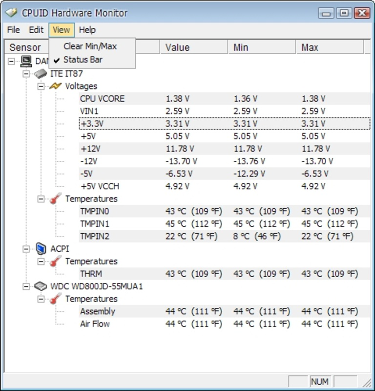 HWMonitor for PC Windows 1.54 Download