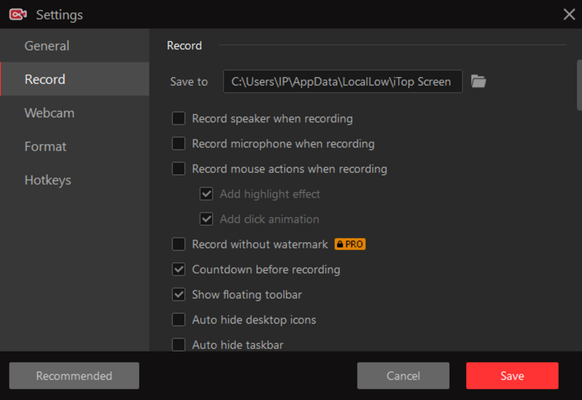 iTop Screen Recorder for PC Windows 5.4.0.2931 Download