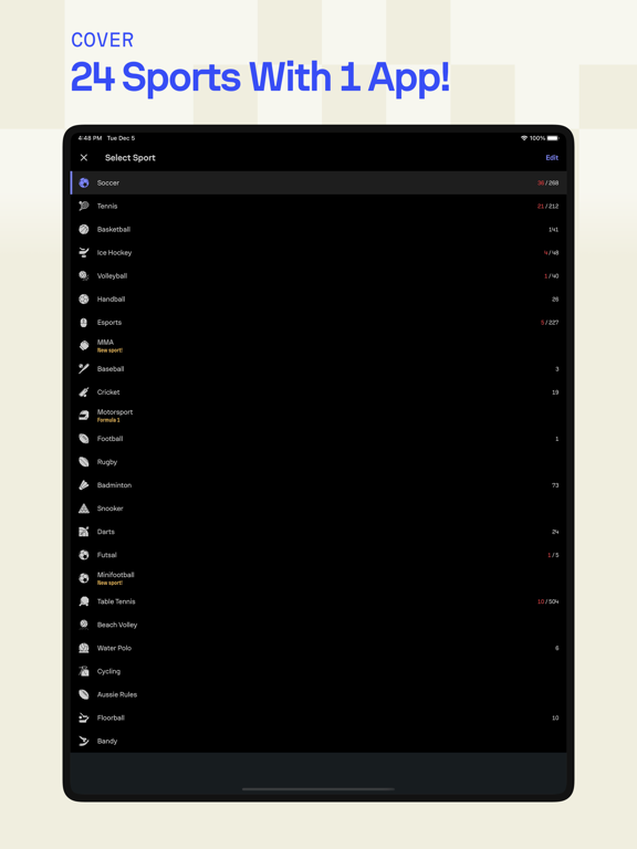 Sofascore - Live sports scores for iOS (iPhone/iPad/Apple Watch/iPod ...