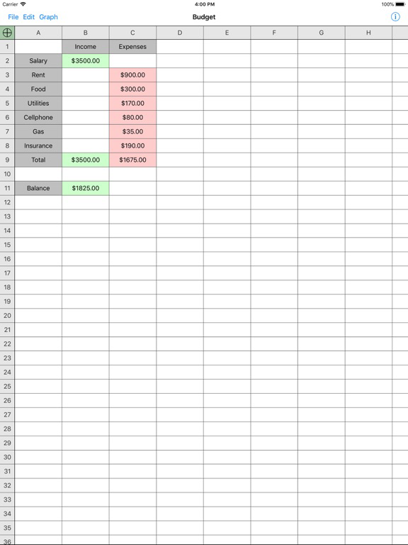 Utility Spreadsheet for iOS (iPhone/iPad/iPod touch) - Free Download at ...