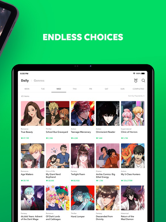 WEBTOON: Manga, Comics, Manhwa for iOS (iPhone/iPad/iPod touch) - Free Download at AppPure