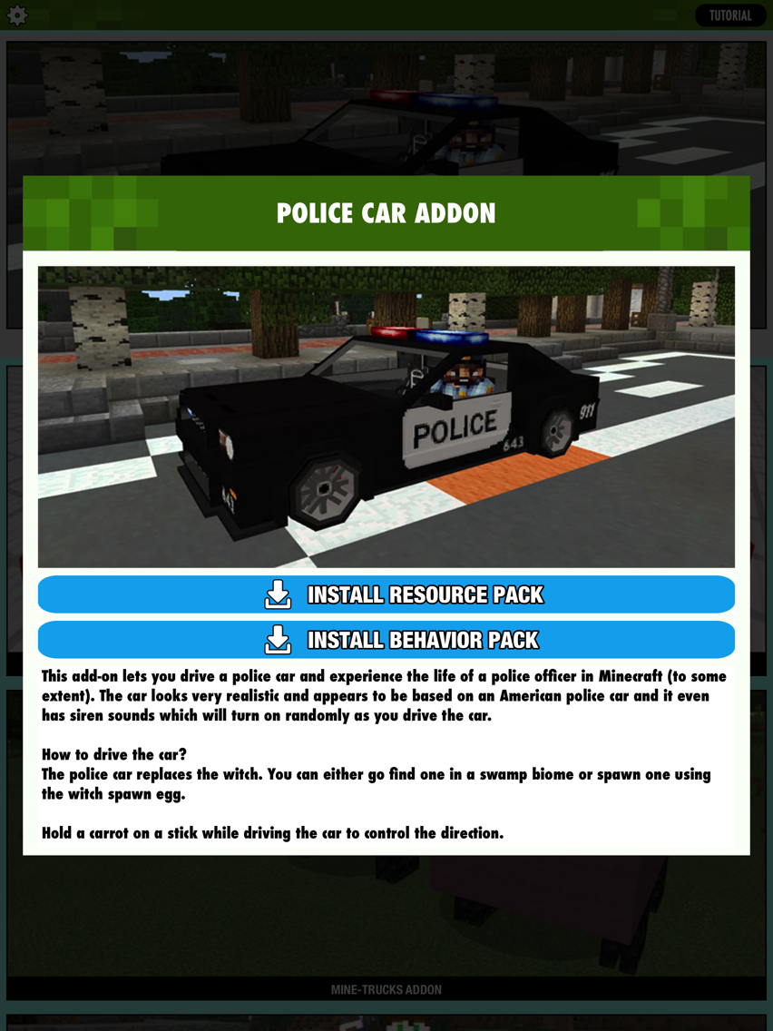 CARS ADDONS for Minecraft Pocket Edition for iOS (iPhone/iPad) - Free ...