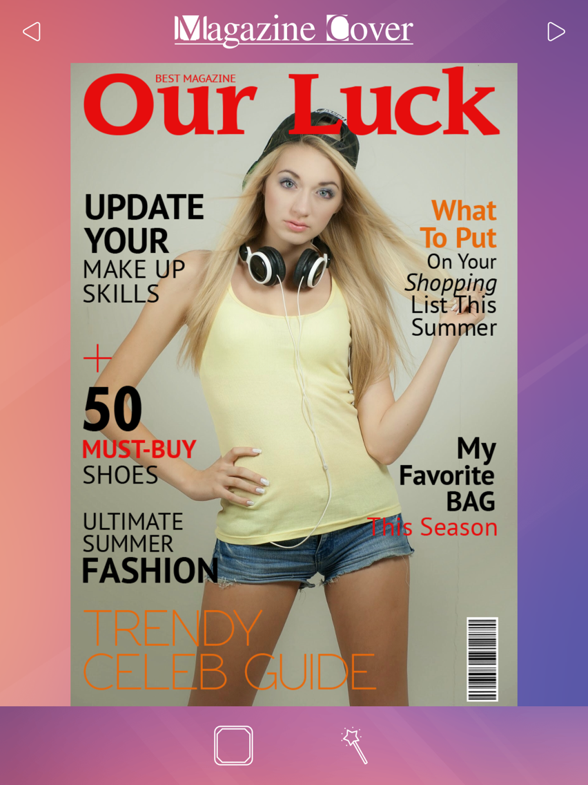 Magazine Cover Studio - Put your Pics in Frames with Text on Magazines ...