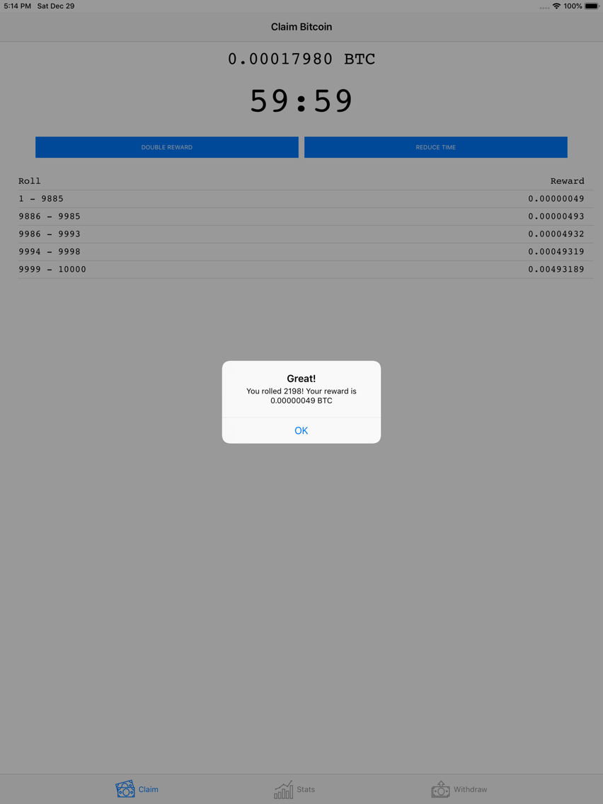 Claim Bitcoin for iOS (iPhone/iPad) Latest Version at $7.99 on AppPure