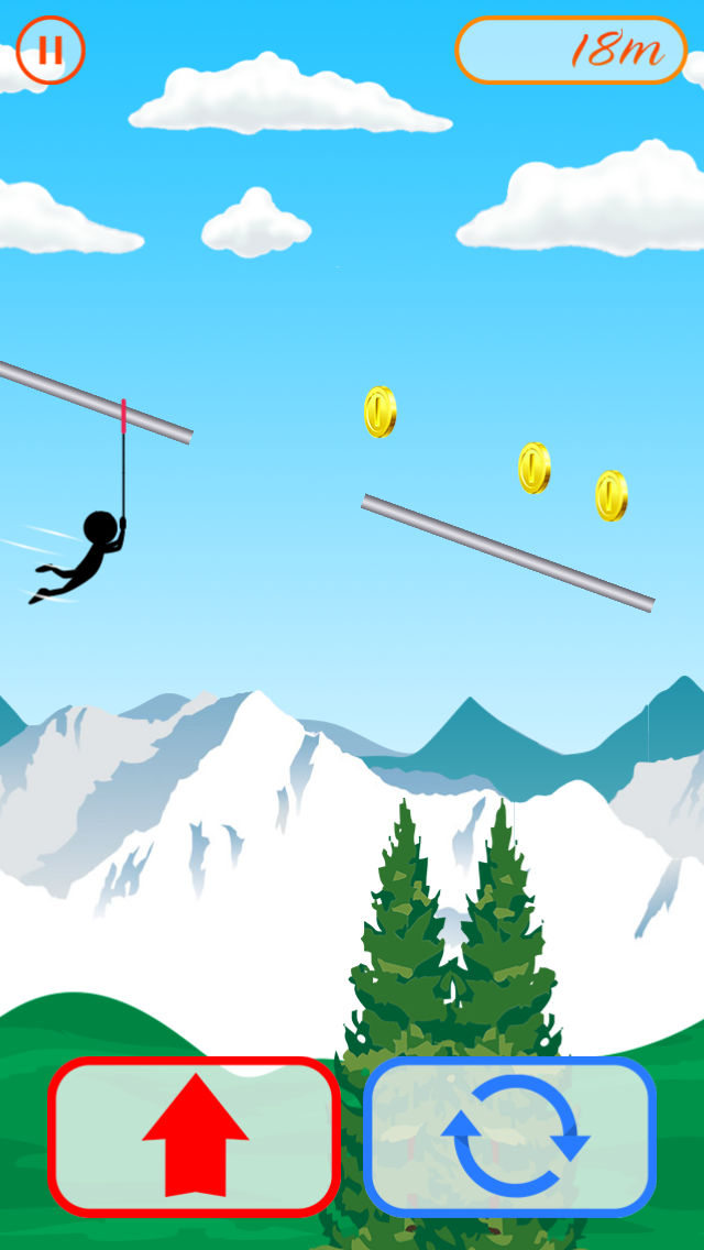 Shadow Stick Man Zipline for iOS (iPhone/iPad) - Free Download at AppPure