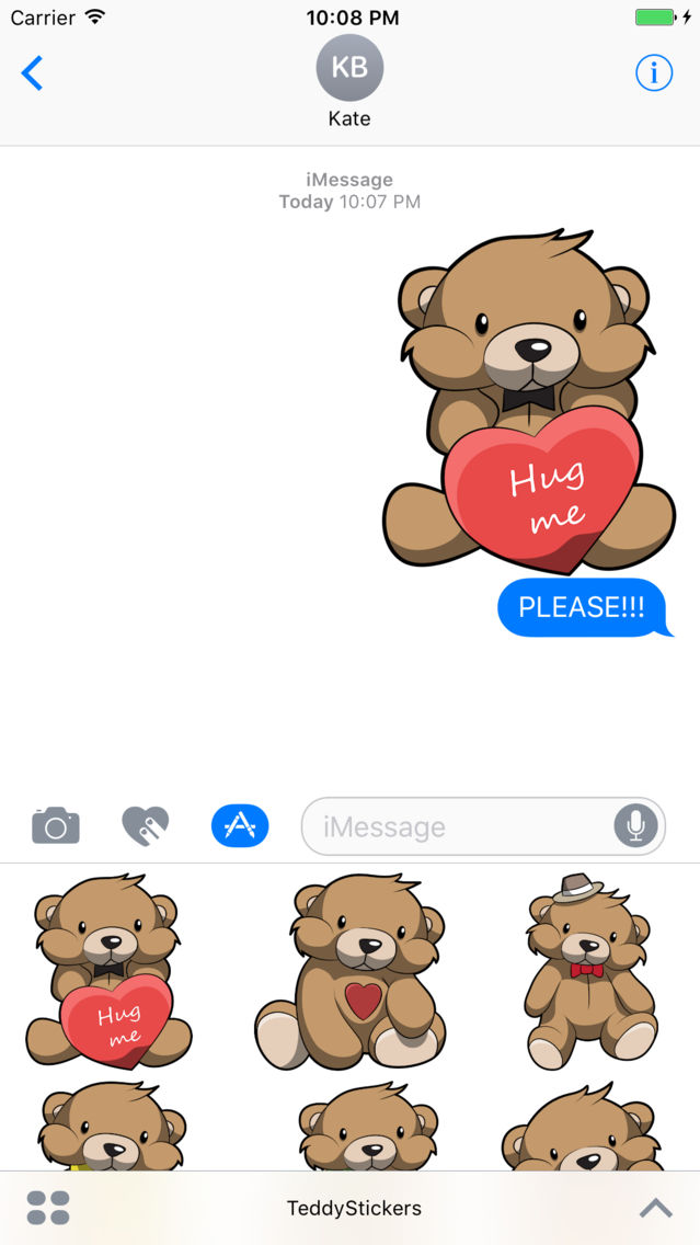 Cute Teddy Bear Stickers For iMessage for iOS (iPhone/iPad) - Free ...