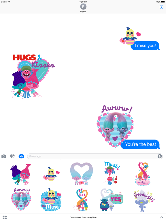 DreamWorks Trolls Hug Time Stickers for iOS (iPhone/iPad/iPod touch ...