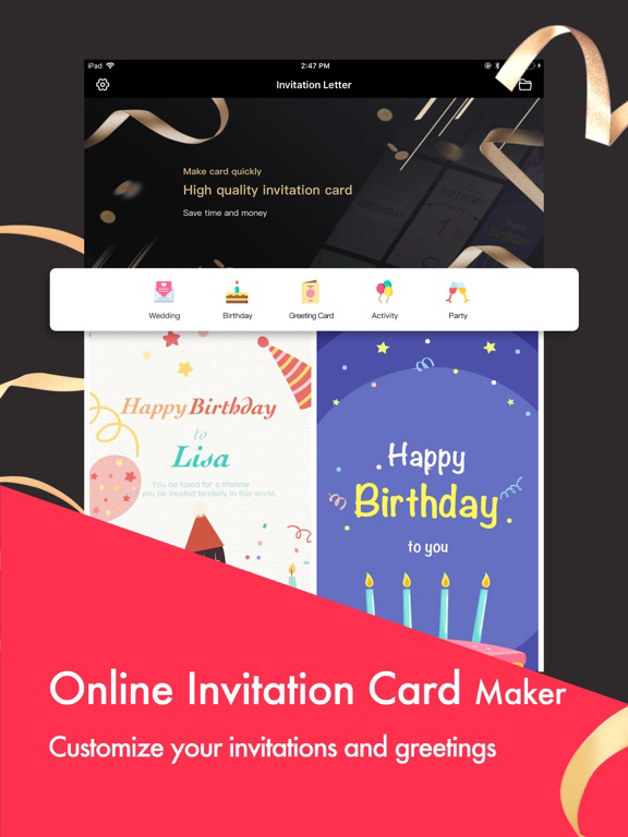 Party Invitation Cards Maker for iOS (iPhone/iPad/iPod touch) - Free ...