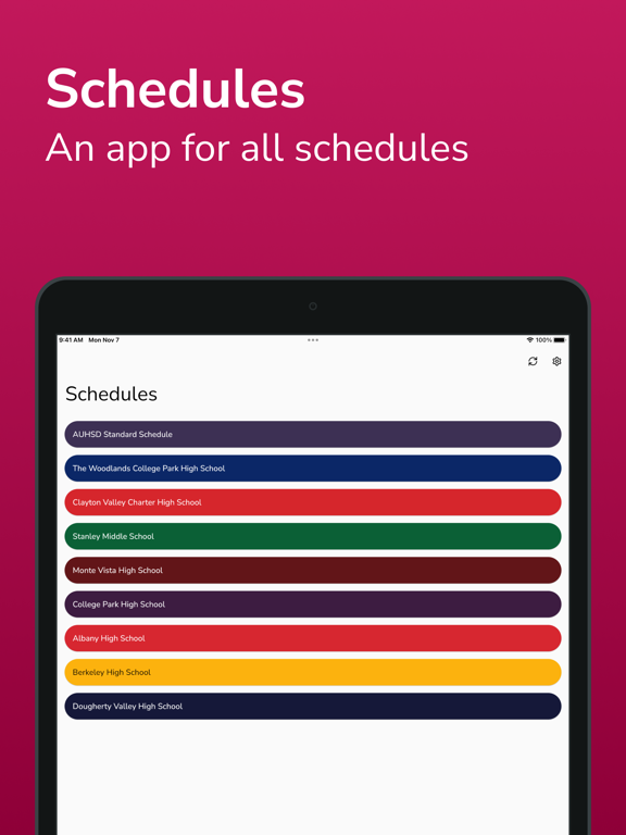 Schedules: find your schedules for iOS (iPhone/iPad/iPod touch) - Free ...