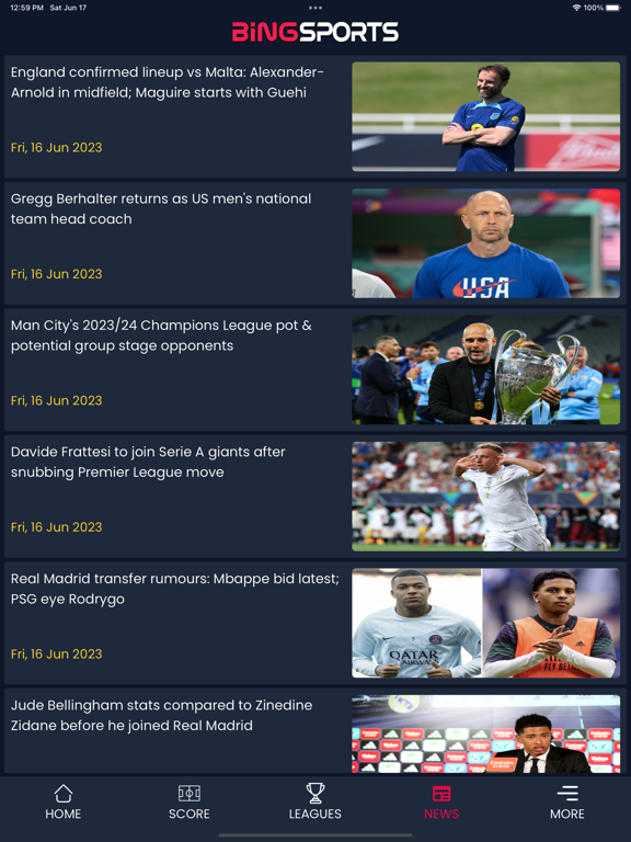Bingsport - Soccer TV for iOS (iPhone/iPad/iPod touch) - Free Download ...