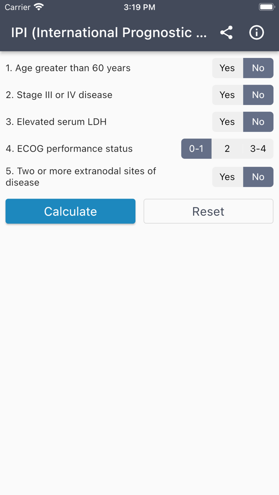 Lymphoma IPI Score Calculator for iOS (iPhone/iPad) - Free Download at ...
