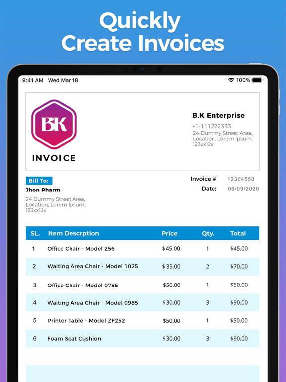 Spark: invoice maker app para iOS (iPhone/iPad) - Baixar Grátis no AppPure