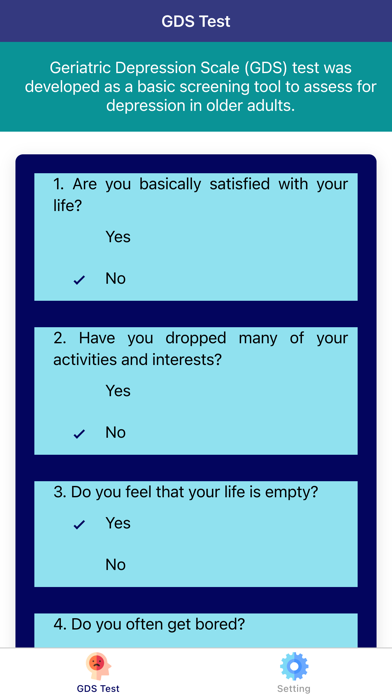 Geriatric Depression Test for iOS (iPhone/iPad/iPod touch) - Free ...