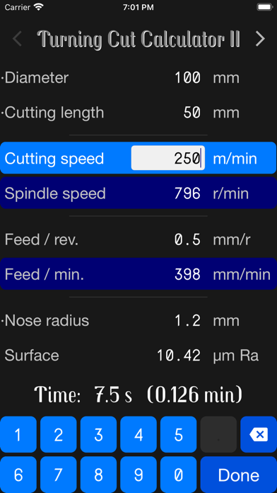 Turning Cut Calculator II for iOS (iPhone/iPad/iPod touch) Latest ...