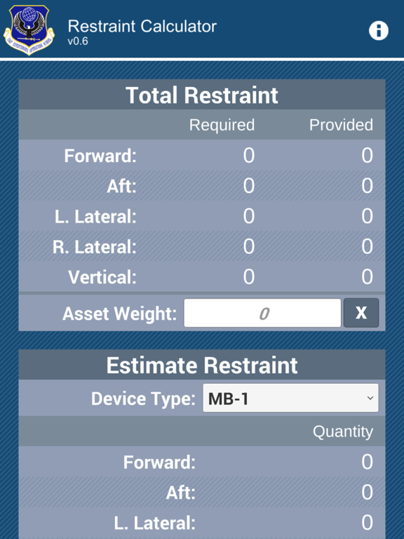 USAF EOS Restraint Calculator para iOS (iPhone/iPad/iPod touch ...