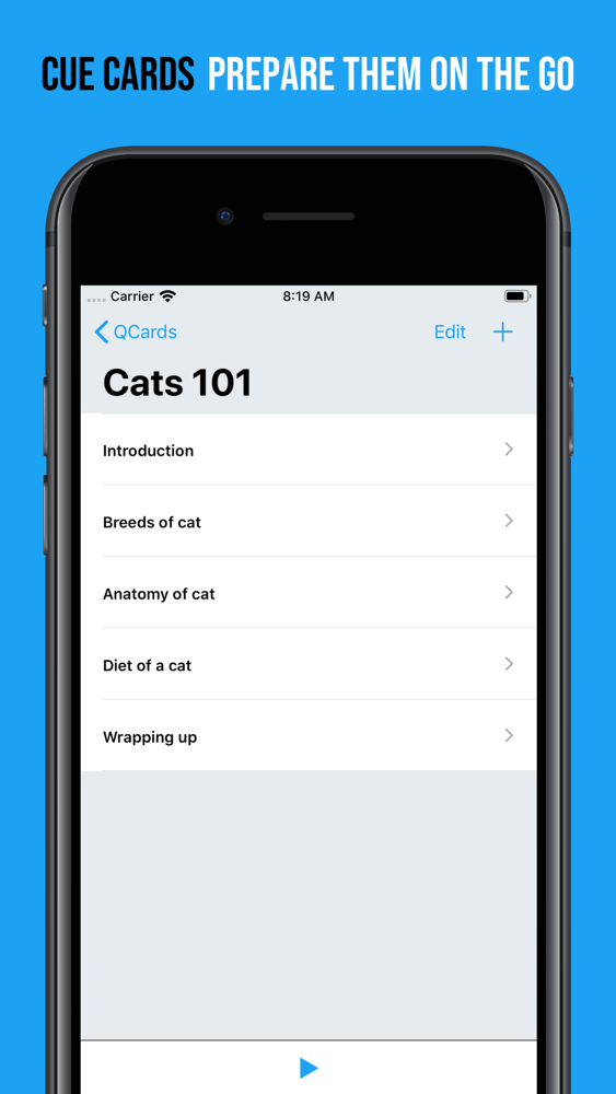QCards - Smarter Cue Cards for iOS (iPhone/iPad) - Free Download at AppPure