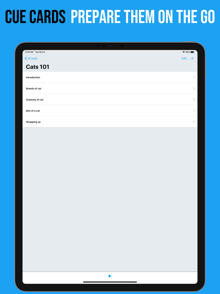 QCards - Smarter Cue Cards for iOS (iPhone/iPad) - Free Download at AppPure