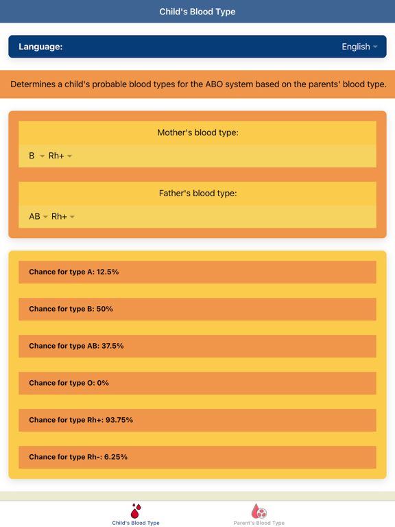 Pocket Blood Type Calculator for iOS (iPhone/iPad/iPod touch) - Free ...