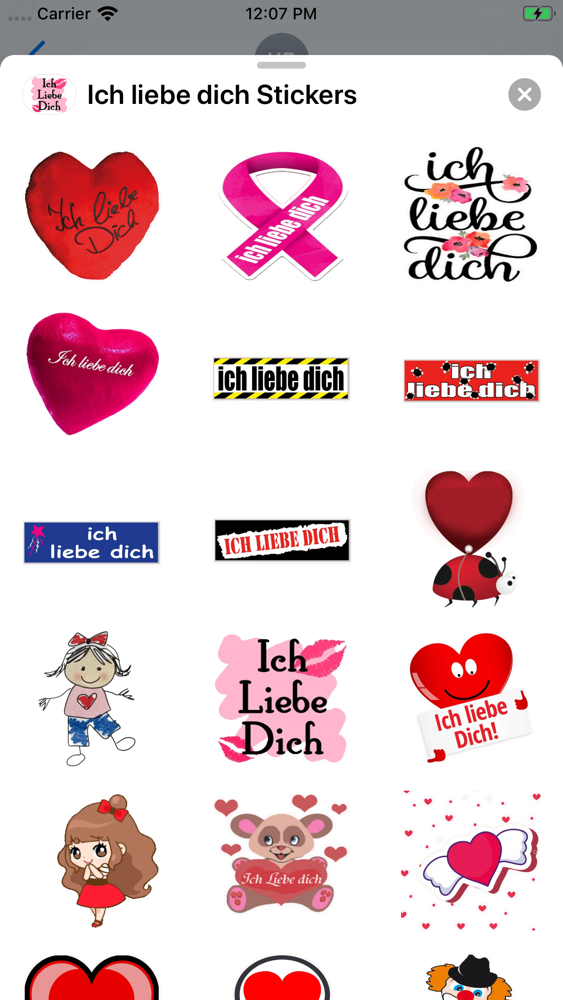 Ich liebe dich Stickers for iOS (iPhone/iPad) Latest Version at $0.99 ...