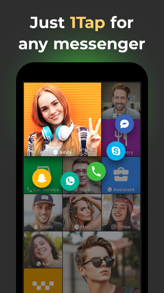 1Tap: messenger smart dialer for iOS (iPhone) - Free Download at AppPure