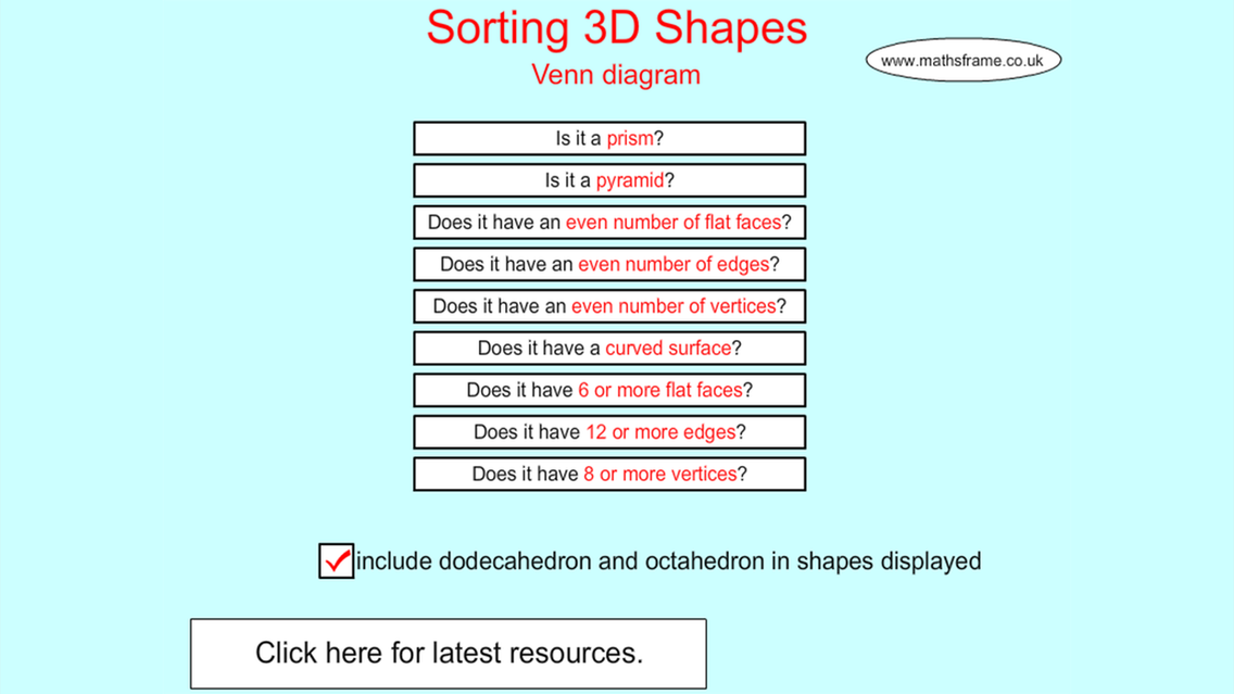 Sorting 3D Shapes Venn Diagram for iOS (iPhone/iPad) Latest Version at ...