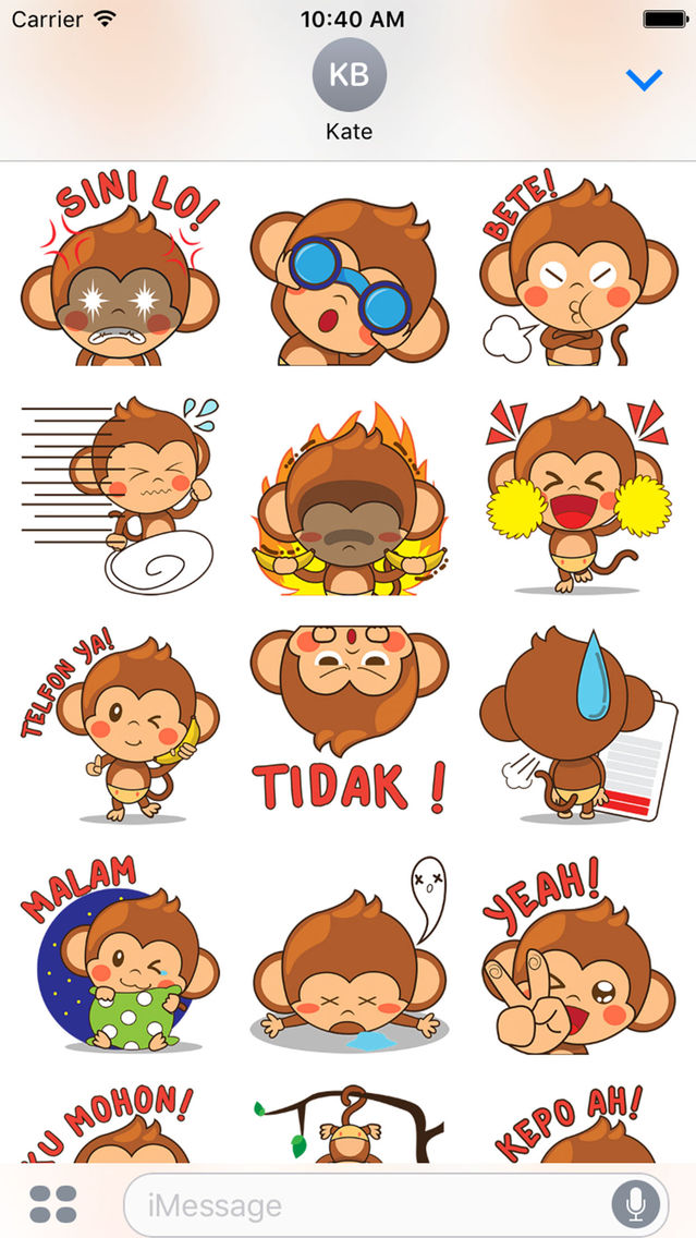 Chiki the funny monkey 2 for iMessage Sticker for iOS (iPhone/iPad ...