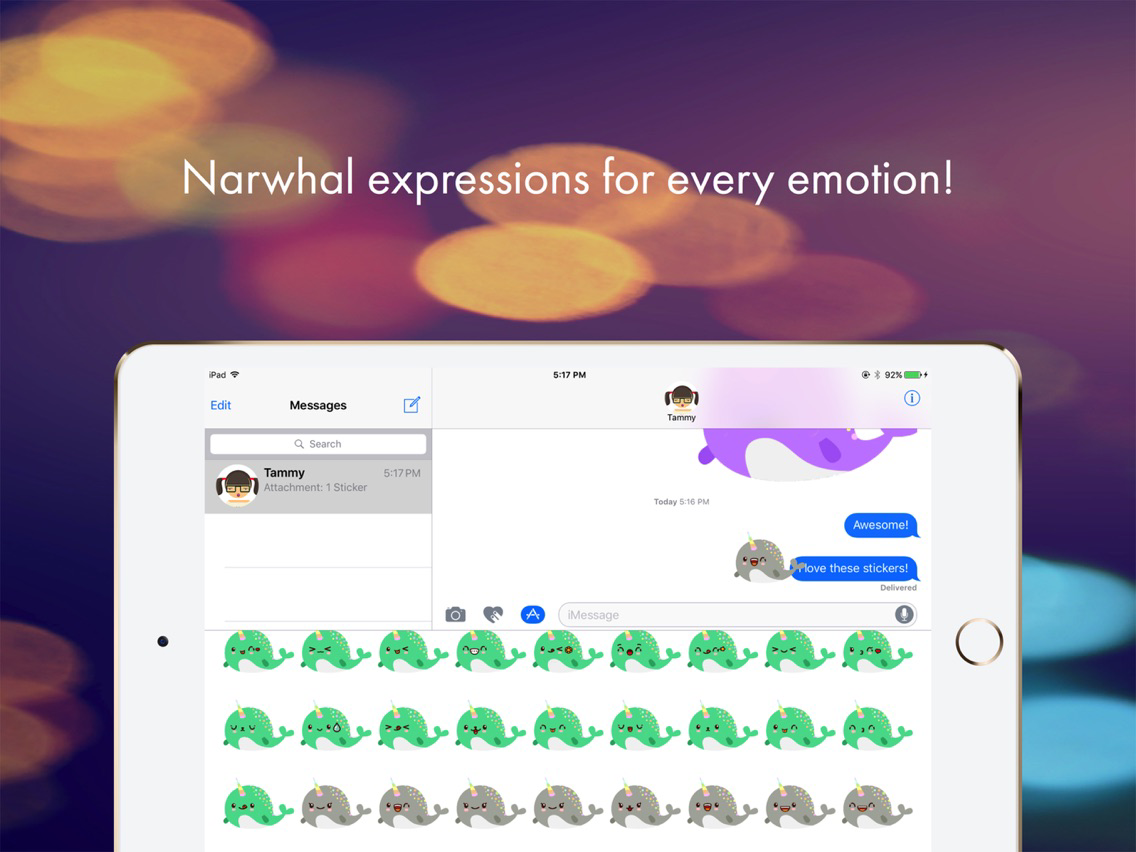 Narwhal Emoji Sticker Pack with Kawaii Faces for iOS (iPhone/iPad ...