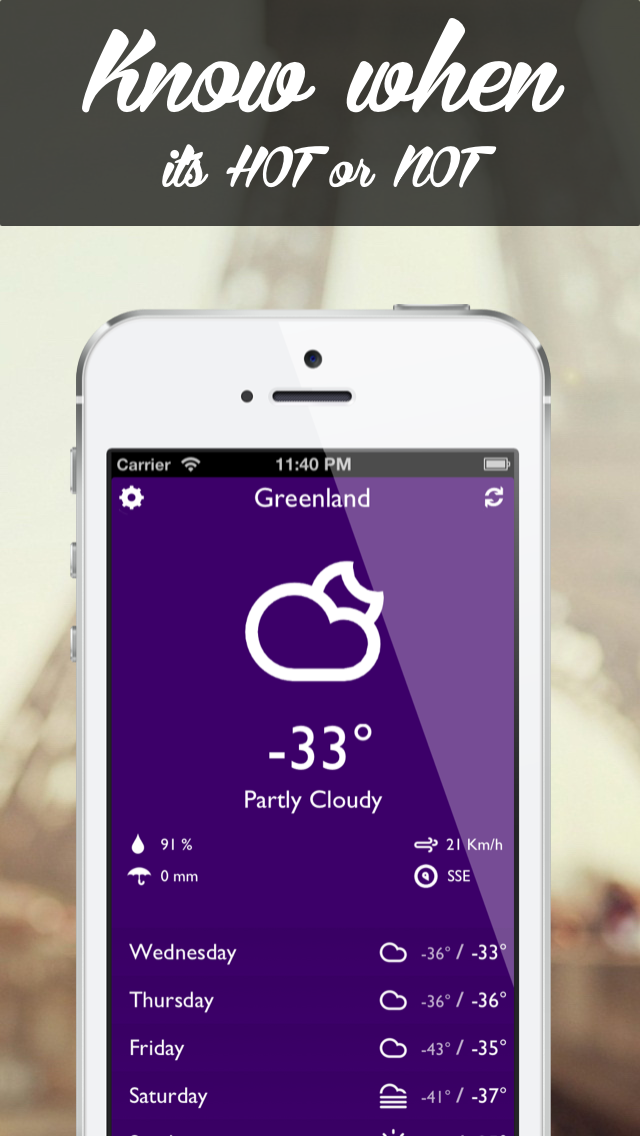 Heat Weather para iOS (iPhone) Última versão por $5.99 no AppPure