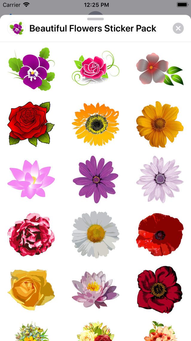 Beautiful Flowers Sticker Pack for iOS (iPhone/iPad) Latest Version at ...