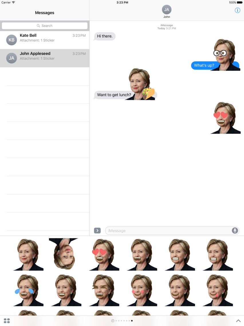 Hillary Clinton Emoji Sticker Pack for iOS (iPhone/iPad) Latest Version ...