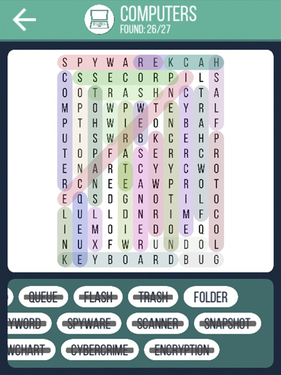 Word Search Puzzle Colorful - Find Hidden Words for iOS (iPhone/iPad ...
