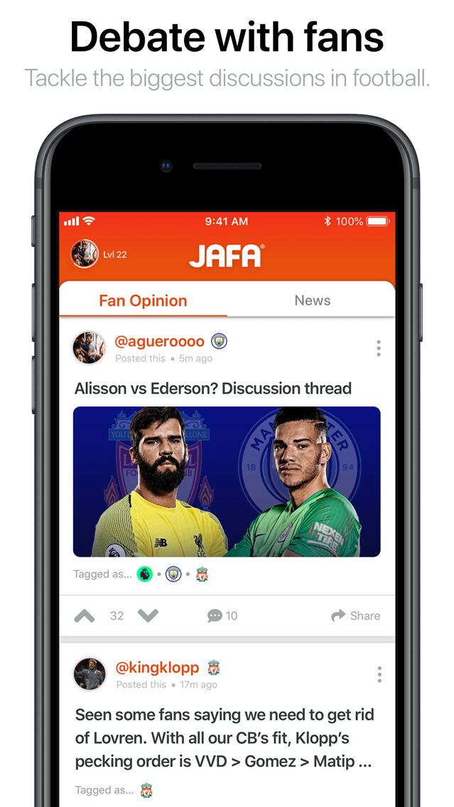 JAFA – Football Opinion & News for iOS (iPhone) - Free Download at AppPure