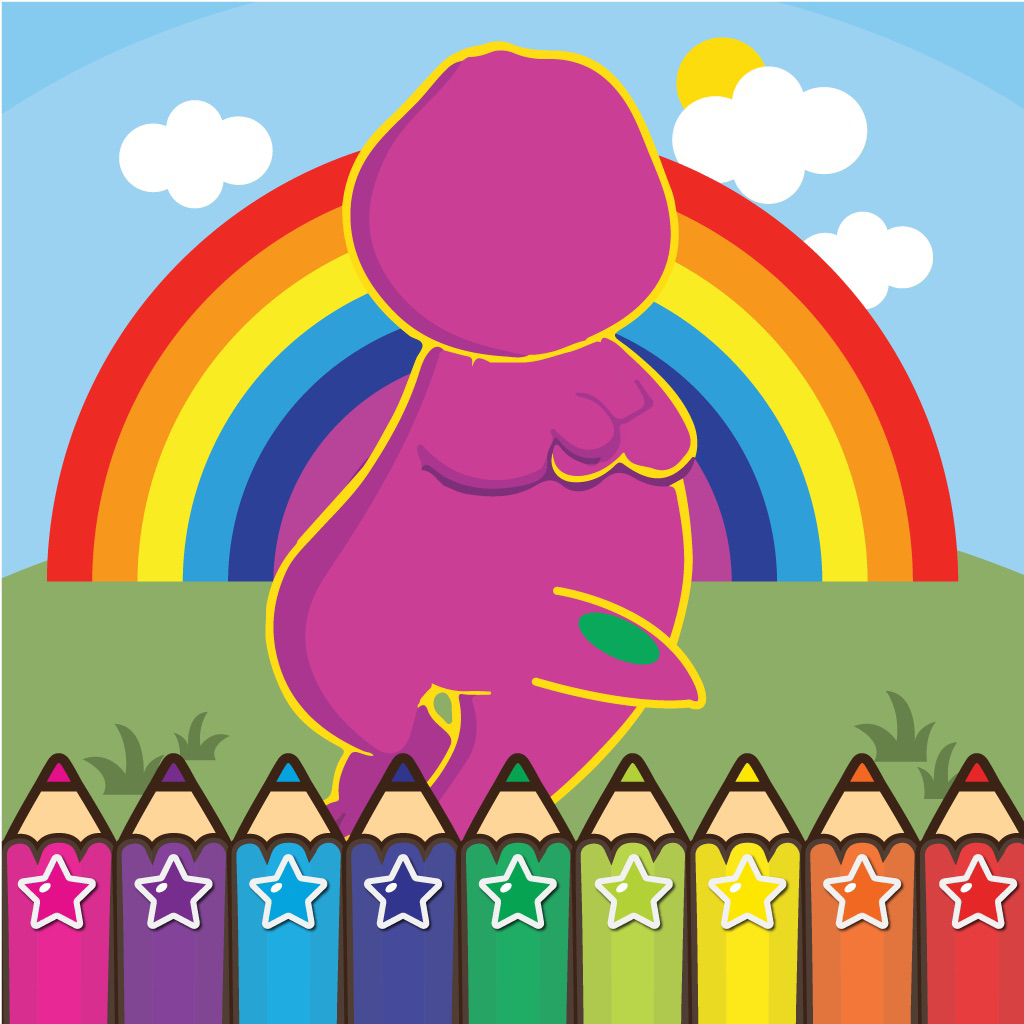 Coloring Book World for kids Barney Edition for iOS (iPhone/iPad ...