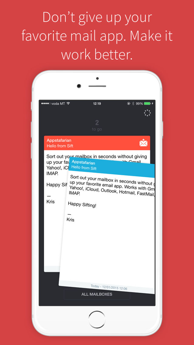 Sift - Gesture based email triage for all your mailboxes for iOS ...