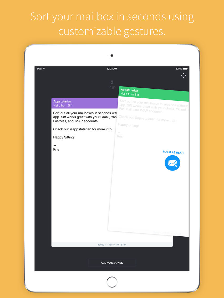 Sift - Gesture based email triage for all your mailboxes for iOS ...