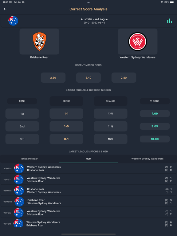 Correct Score King para iOS (iPhone/iPad/iPod touch) - Baixar Grátis no AppPure