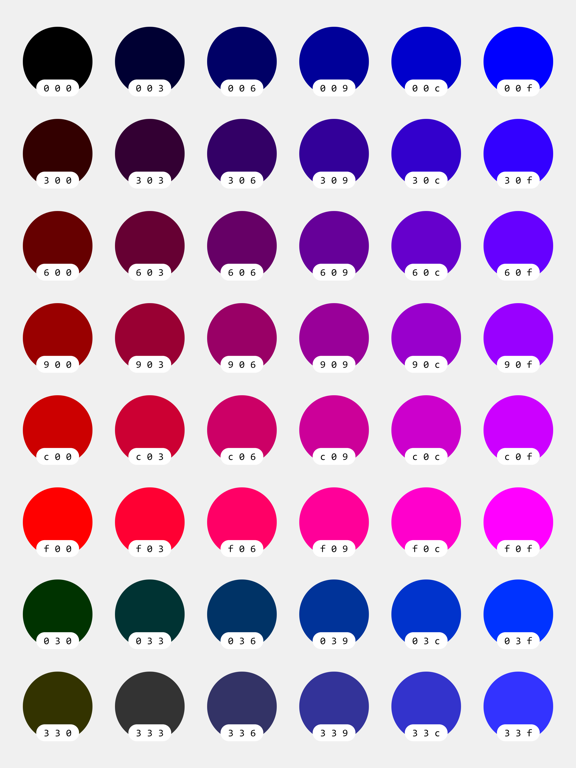 Simple Color Chart for iOS (iPhone/iPad/iPod touch) Latest Version at ...