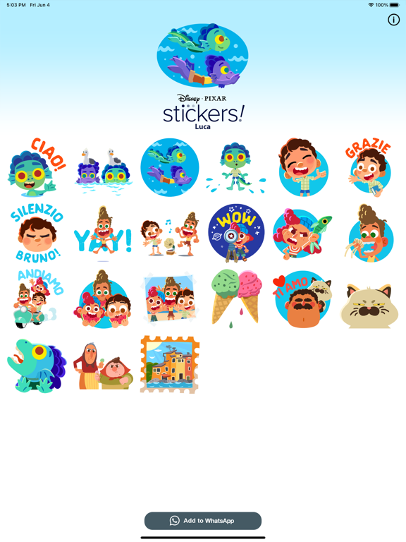 Pixar Stickers: Luca for iOS (iPhone/iPad/iPod touch) Latest Version at ...