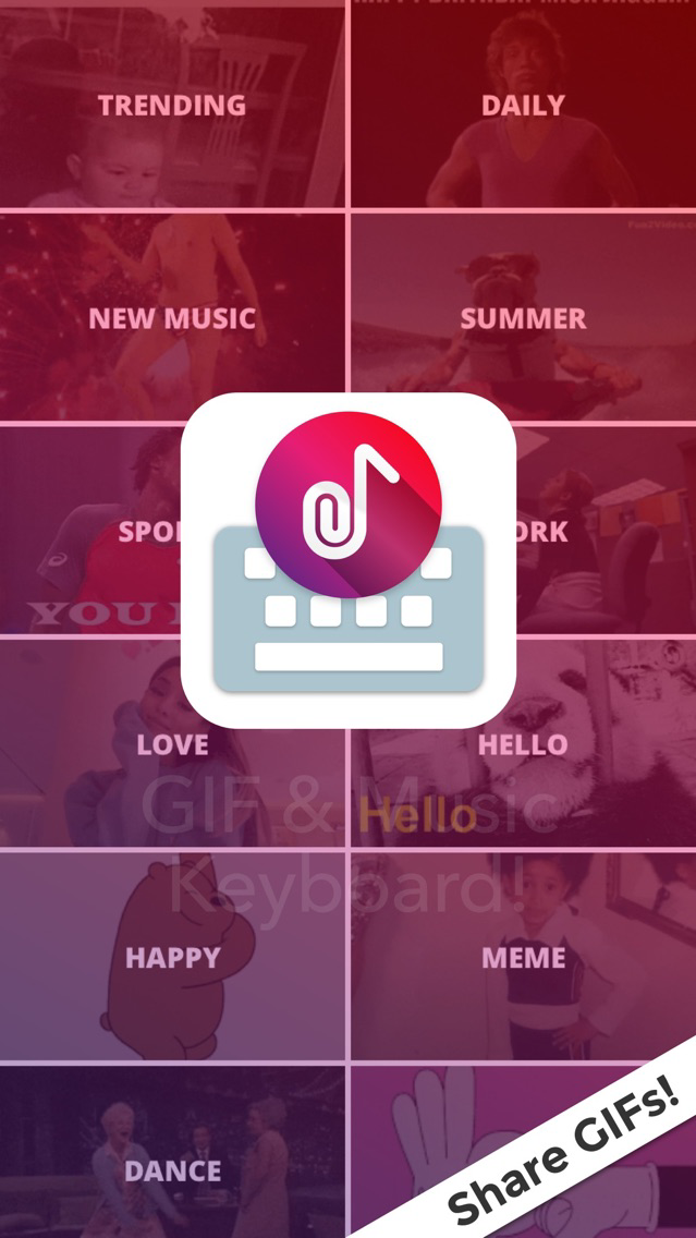 Songclip Keyboard: MP3 & GIF for iOS (iPhone) - Free Download at AppPure