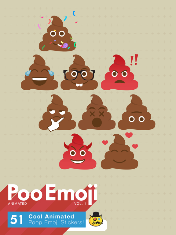 Poo Emoji : Cute Animated Poop Emoji Stickers for iOS (iPhone/iPad/iPod ...
