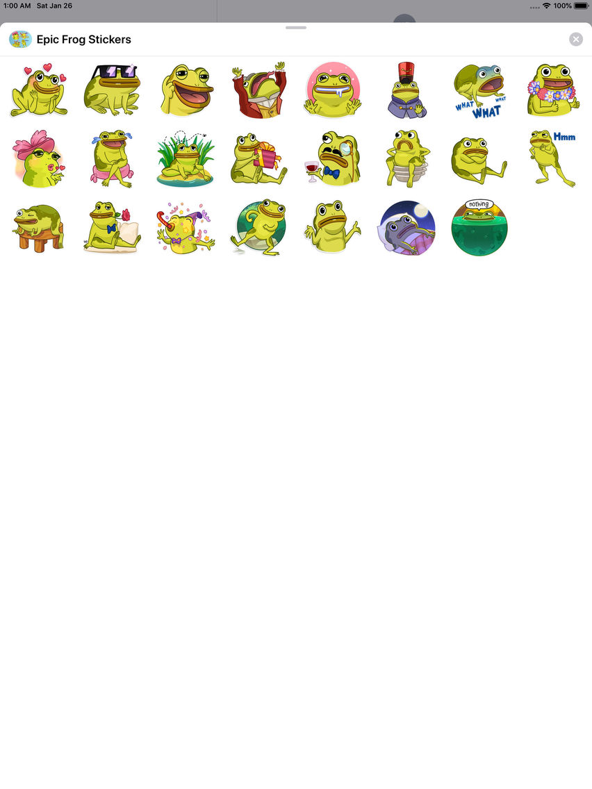 Epic Frog Stickers for iOS (iPhone/iPad) Latest Version at $0.99 on AppPure