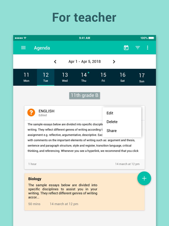 eSchool Agenda for iOS (iPhone/iPad/iPod touch) - Free Download at AppPure