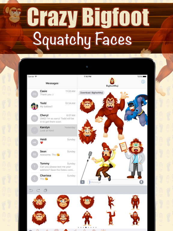 BigfootMoji – Crazy Sasquatch & Bigfoot Emojis for iOS (iPhone/iPad ...