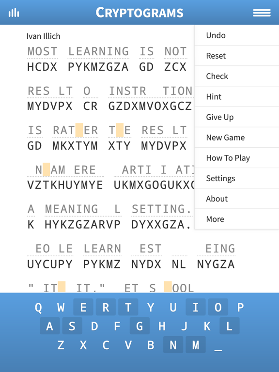 Cryptogram · Cryptoquote Game for iOS (iPhone/iPad/iPod touch) - Free ...