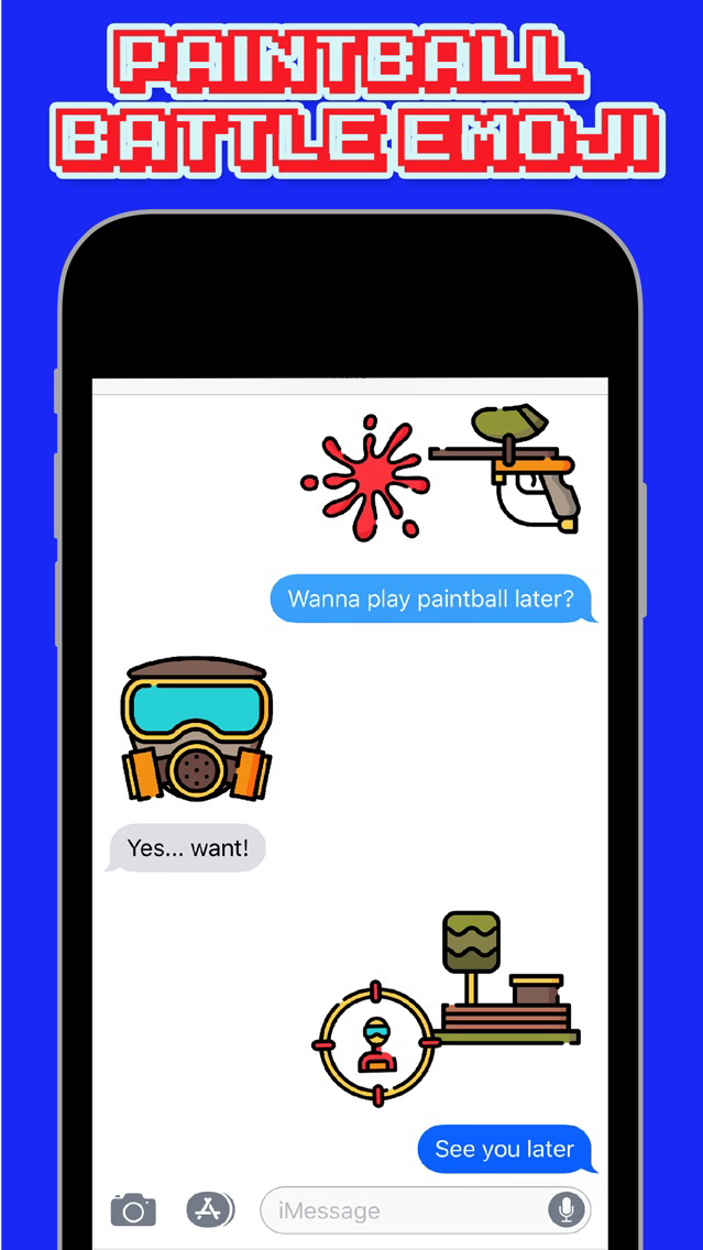 Paintball Battle Emoji for iOS (iPhone/iPad) Latest Version at $0.99 on ...