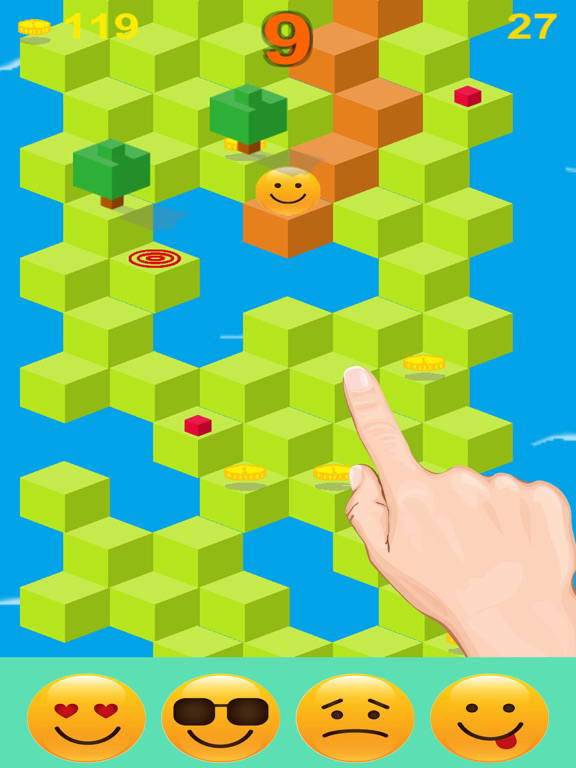 Cube Skip Emoji Fall Down : Emotion Rolling Ball Endless Games for iOS ...